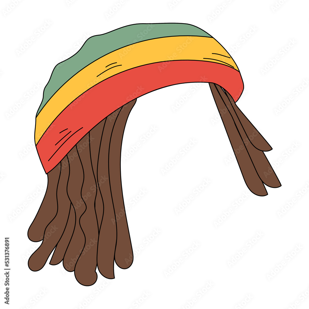 Reggae hat isolated on white background. Jamaican rasta hat with ...