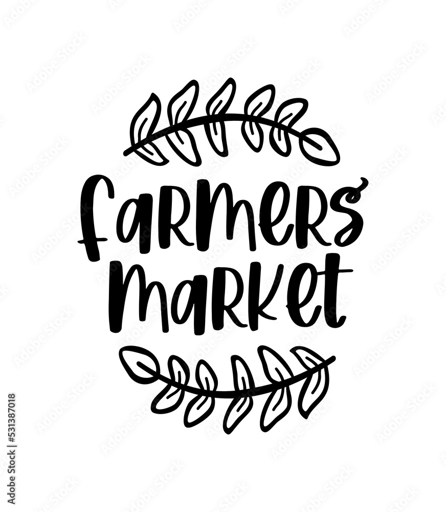 Farmers market hand drawn doodles badges, logo, icon, label. Vector ...