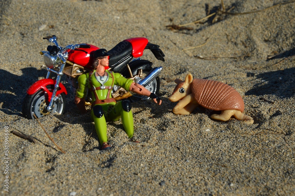 GI JOE figure of Lady Jaye from Hasbro, 2003 series, sitting in sand ...