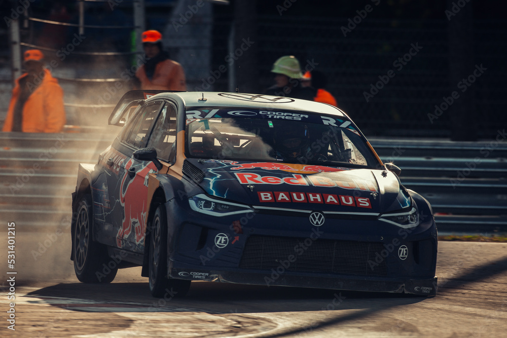 VW ID4 WRX Red Bull go fast Stock Photo | Adobe Stock