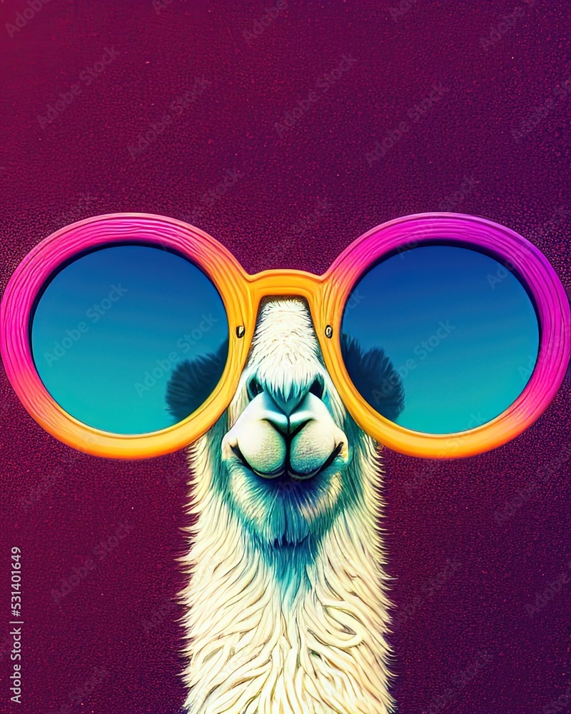 Lama Alpaca face avatar. Animal emoji. Stock Illustration | Adobe Stock