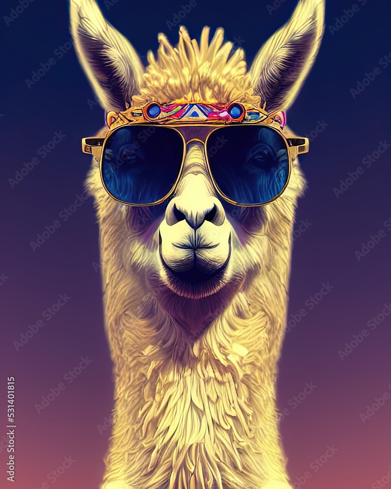 Lama Alpaca face avatar. Animal emoji. Stock Illustration | Adobe Stock