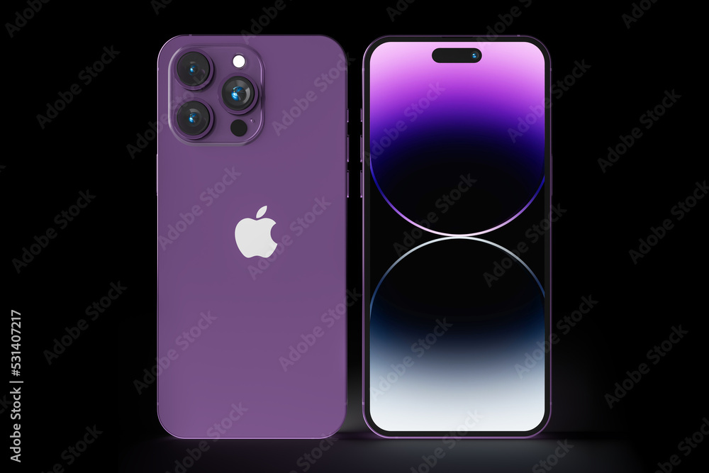 IPhone 14 Pro Max set with front and back view for Infographic Global ...