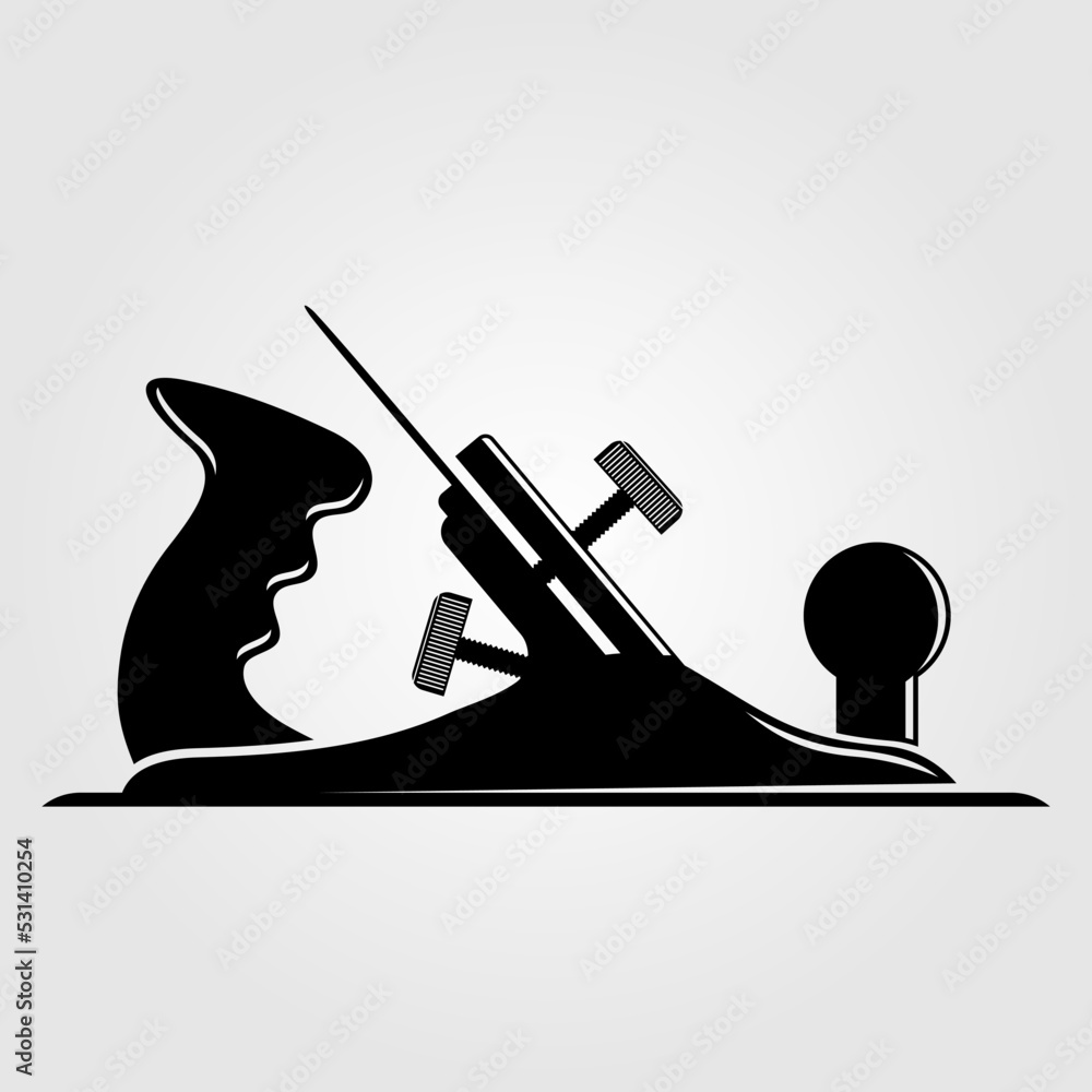 Jack plane silhouette isolated on a white background. Vector ...