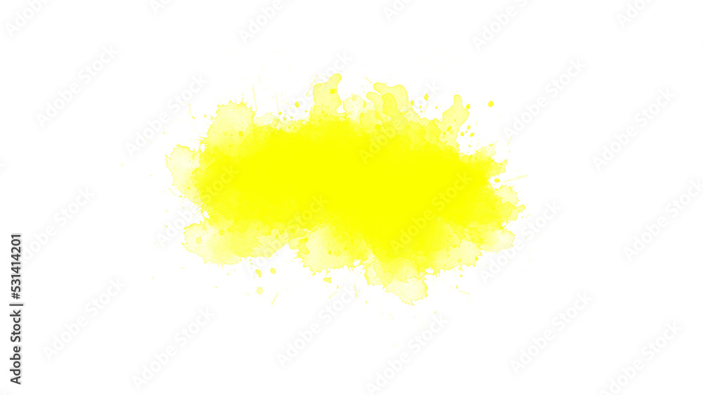 Yellow color transparent brush stroke. watercolor paint brush stroke ...