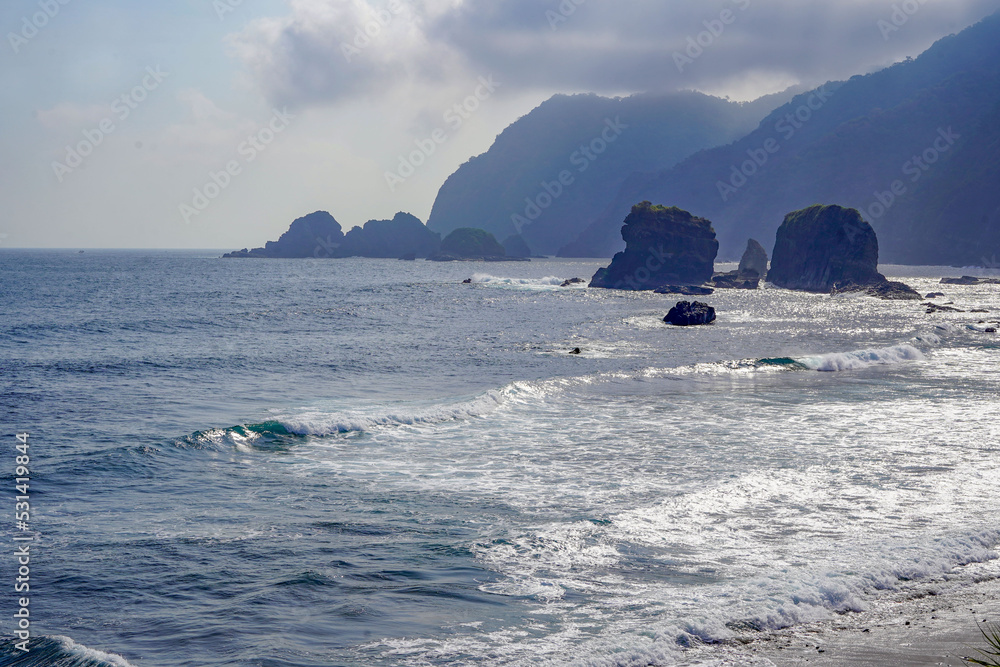 Iconic rock at the papuma beach Jember, Indonesia Stock Photo | Adobe Stock