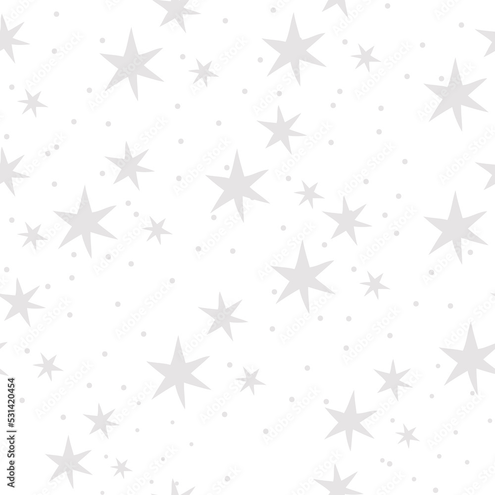 Seamless pattern of gray stars on a white background. Excellent design ...