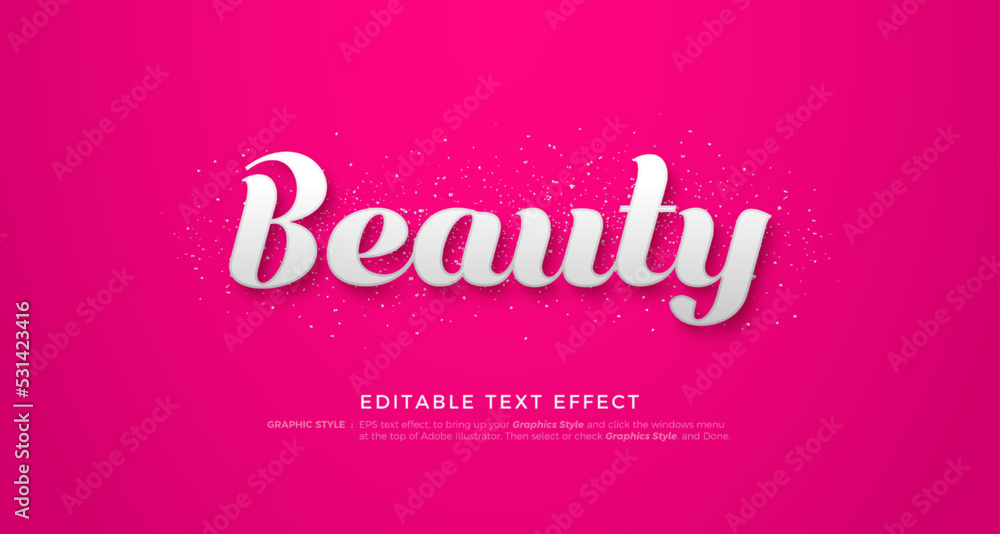 Beauty text effect on soft pink background. Stock Vector | Adobe Stock