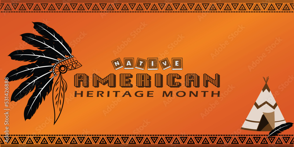 Native American Heritage Month. Vector banners, posters, cards, content ...