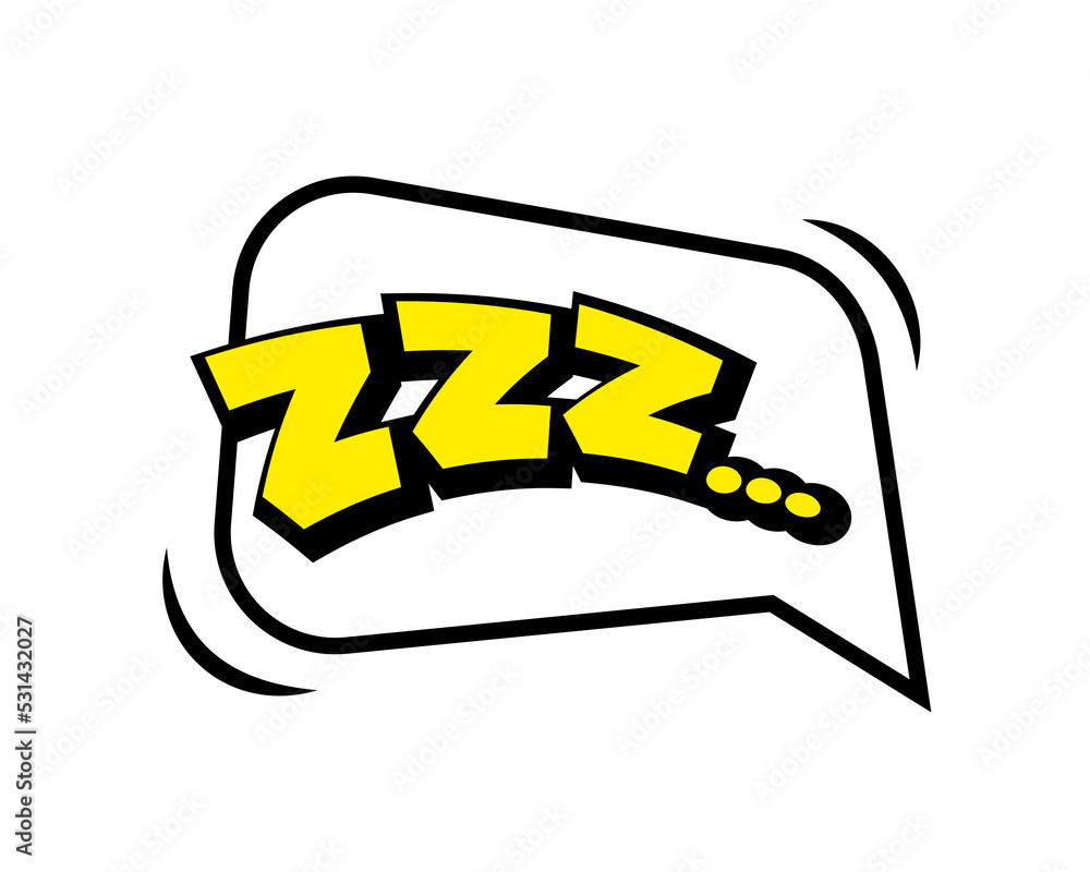 Zzz comic word speech bubble icon with cloud. Pop art vector cartoon ...