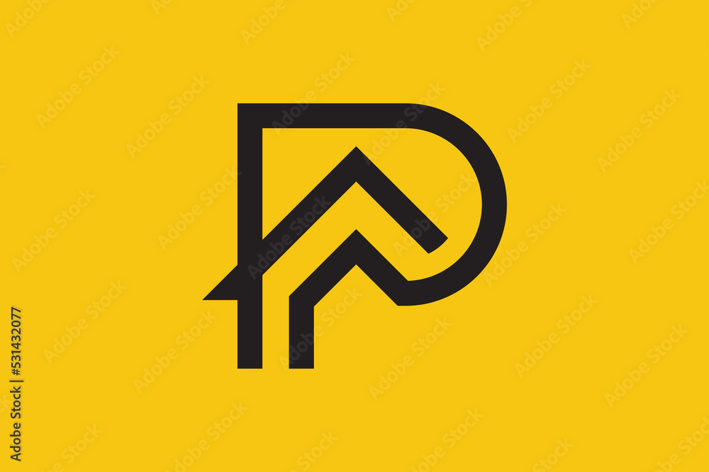 Design of P logo in vector format for construction, building, homes ...