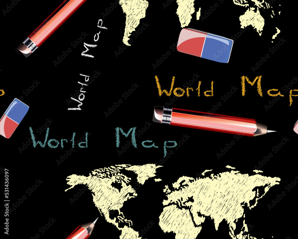 World map Seamless pattern. Vector Stock Vector | Adobe Stock