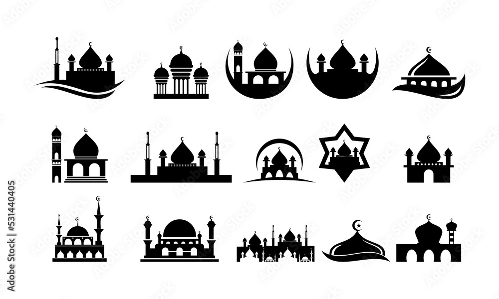 mosque vector logo set package Stock Vector | Adobe Stock