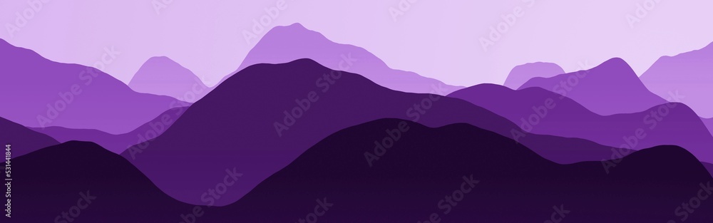 beautiful purple mountains slopes wild landscape - flat computer ...