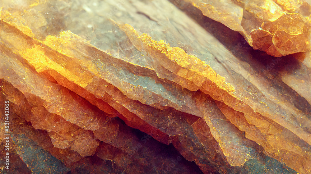 Detail of a rock with variants of color. Rock full of curves and smooth ...