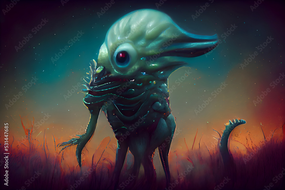 creepy fantastic nightmare alien creature, neural network generated art ...