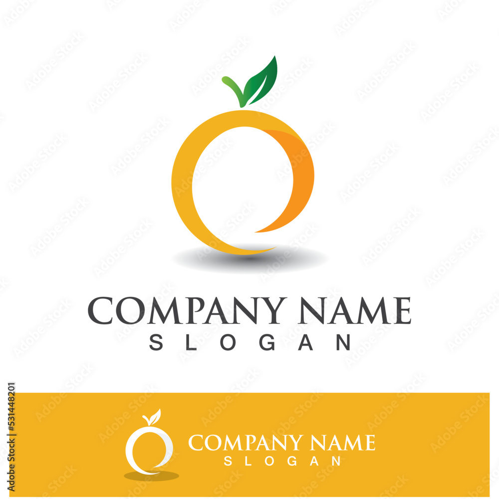 Orange logo and symbol vector icon Stock Vector | Adobe Stock