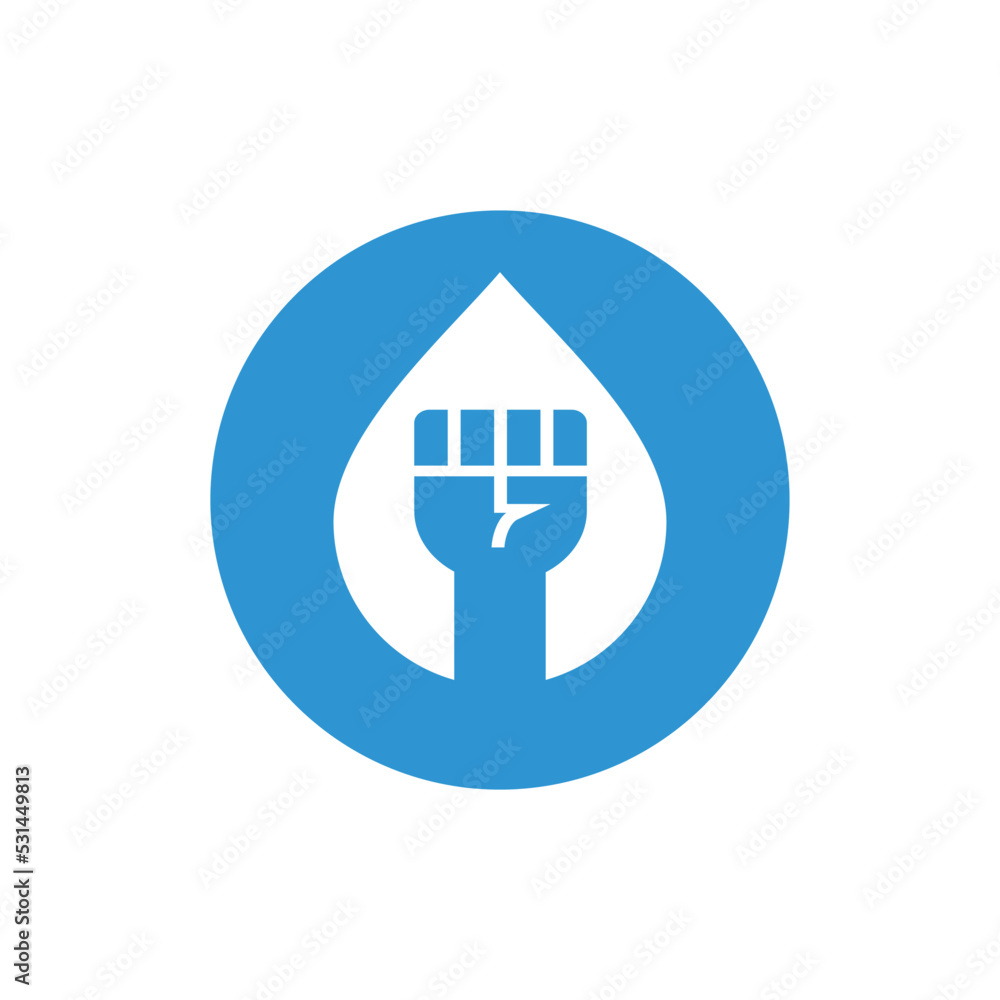 Water drop and clenched fist logo design, water protest logo icon ...