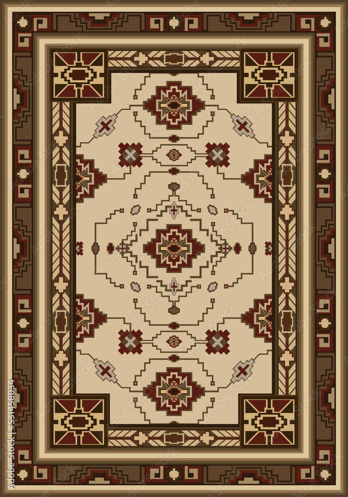 Persian carpet original design, tribal vector texture. Ethnic geometry ...