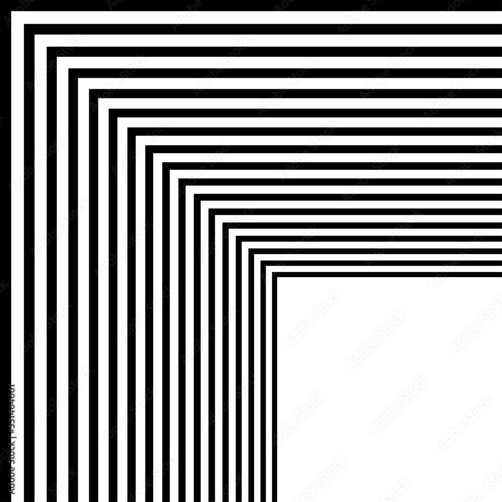 Black outlined corner lines, border. Optical illusion. Isolated png ...