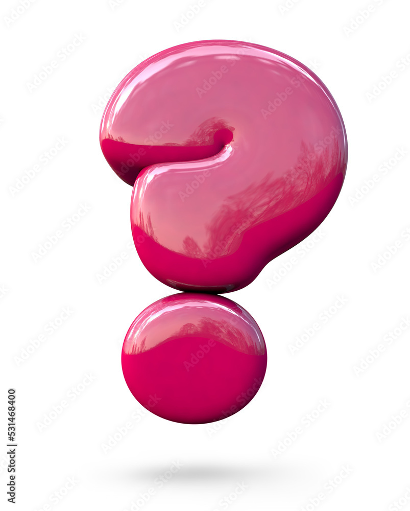 Balloon Question mark font isolated on white background. Glossy Balloon ...