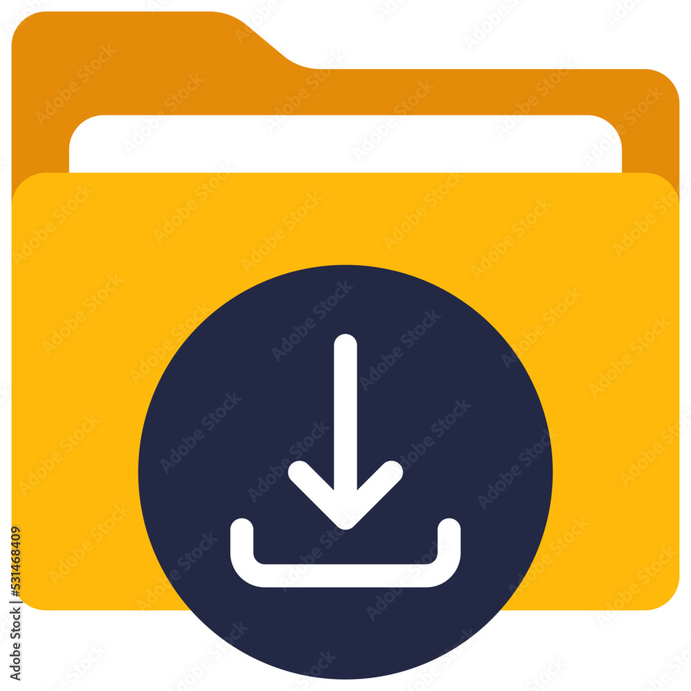 Downloads Folder Icon Stock Vector | Adobe Stock