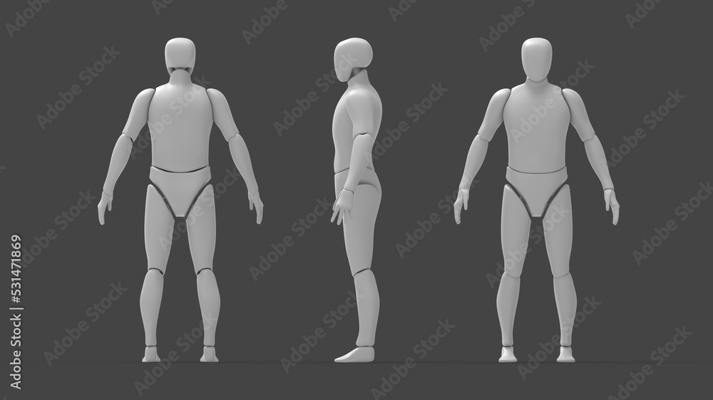 Front And Side View For 3d Modeling