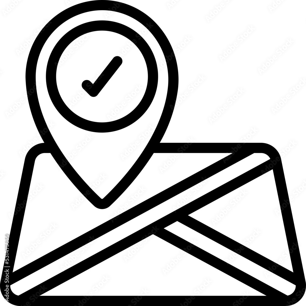 Approved Map Location Icon Stock Vector | Adobe Stock