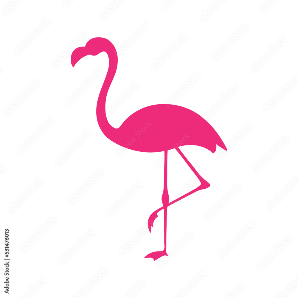 Pink flamingo isolated on white. Pink flamingo cutout vector graphic ...