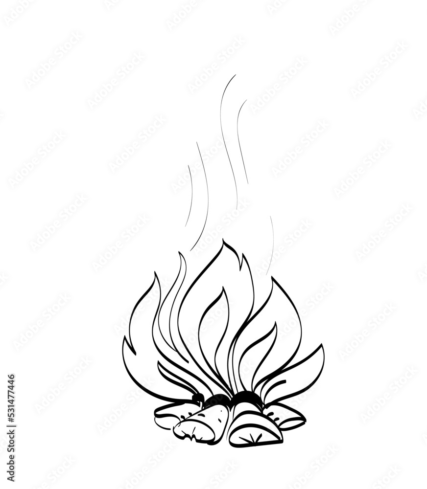 fire doodle hand drawn sketch illustration Stock Vector | Adobe Stock