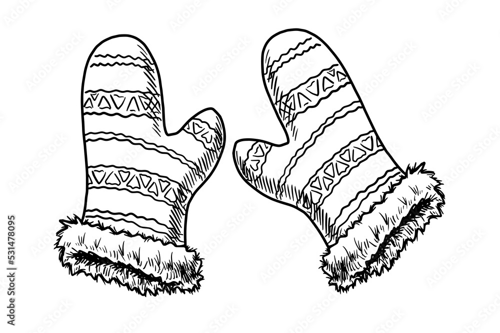 Mittens vector illustration isolated on white background Stock Vector ...