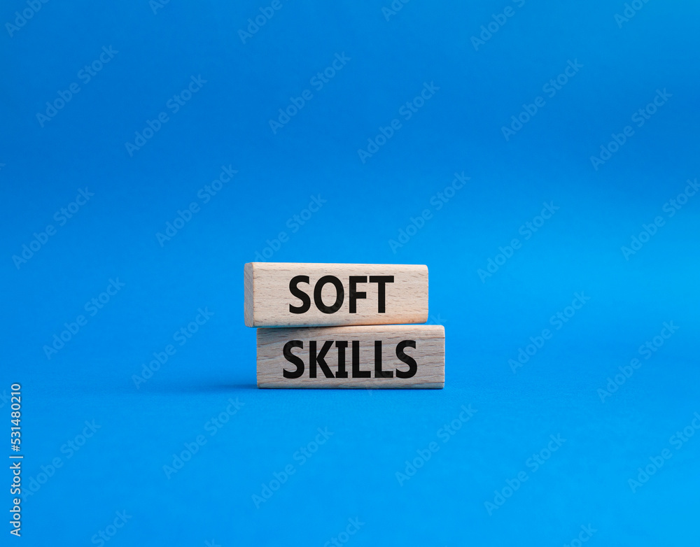 Soft skills symbol. Concept words soft skills on wooden blocks ...