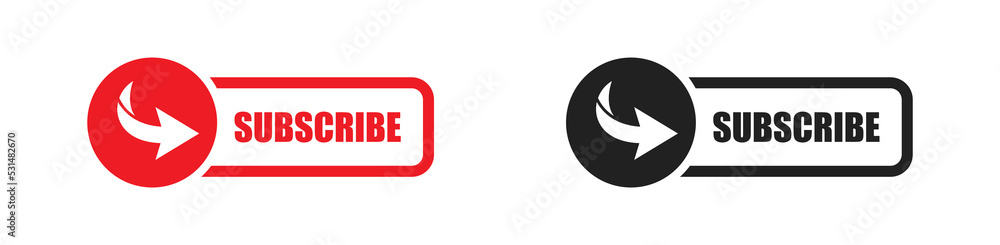 Subscribe button set with arrow in round. Vector EPS 10 Stock Vector ...