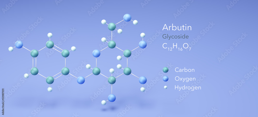 arbutin, molecular structures, glycoside, 3d model, Structural Chemical ...