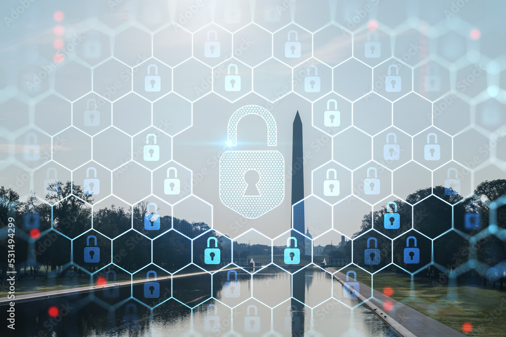 Washington Monument and the Capitol Building, Washington DC, USA. Seen ...