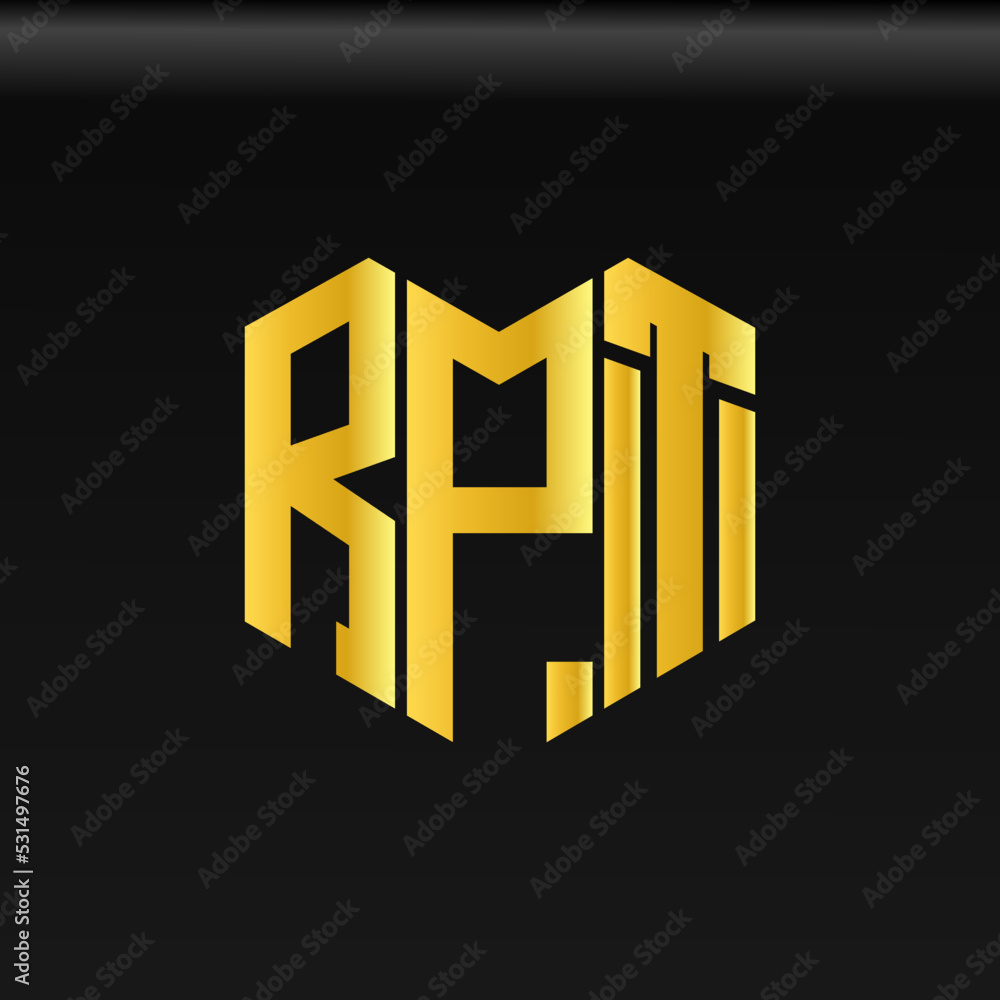 RPT letter luxury logo design on black background. RPT creative ...