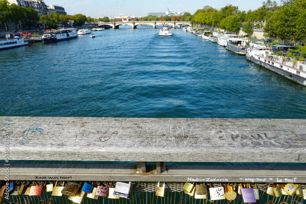 Paris, France - Locks stuck to Pont de Solferino (also known as ...
