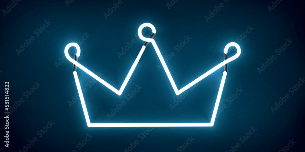 Vector realistic isolated neon sign of Crown logo on the blue ...