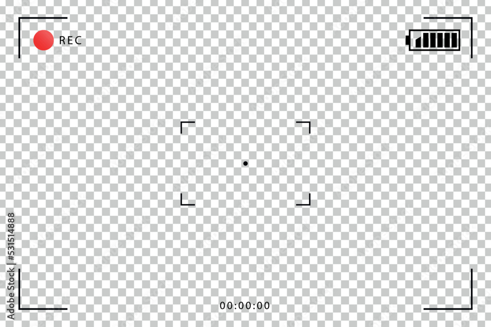 Vector realistic isolated camcorder video screen frame for decoration ...