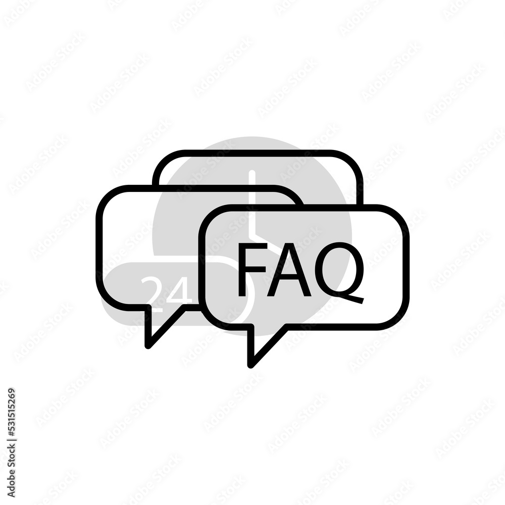 FAQ, frequently asked questions concept line icon. Simple element ...