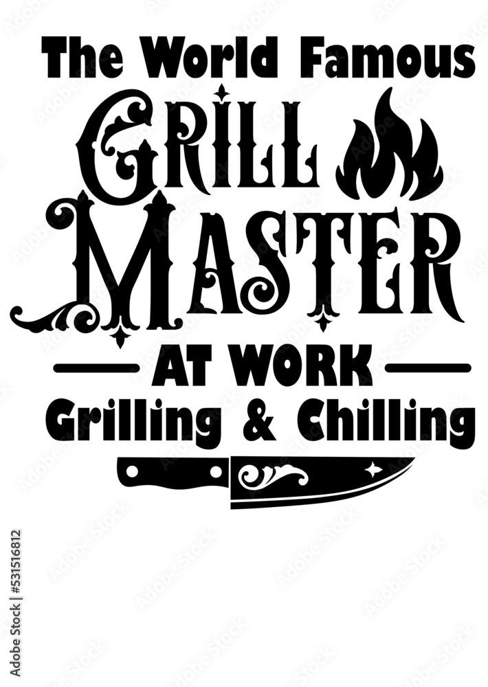 Grill master At work Grilling & chilling clipart BBQ apron design ...