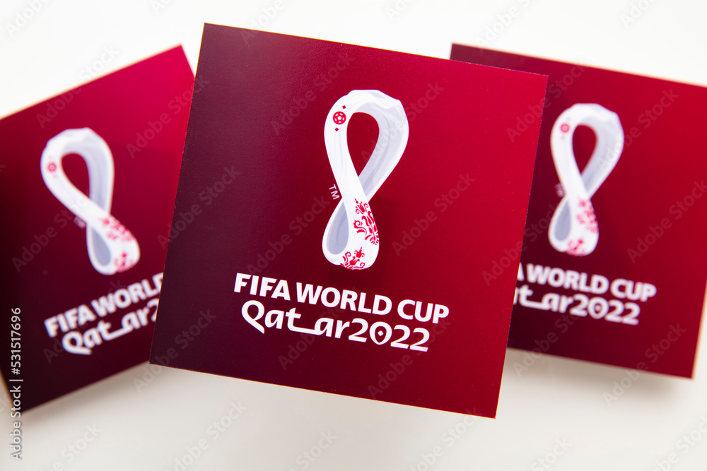 LONDON, UK - September 2022: Official logo for the World Cup 2022 being ...