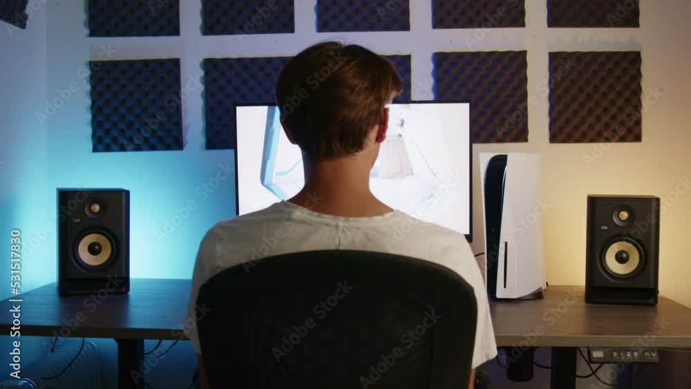 Boy Laying down his PS5 controller and walking away after gaming on his ...