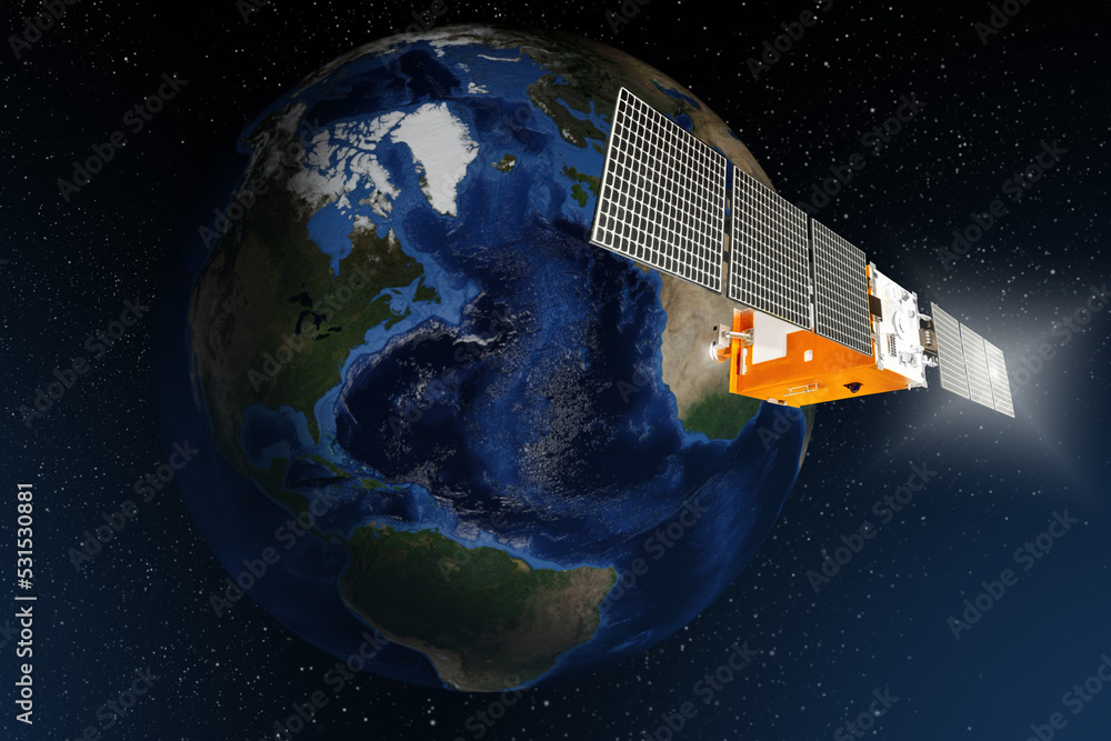 Sputnik communications in space. Conquest outer space. Sputnik takes ...