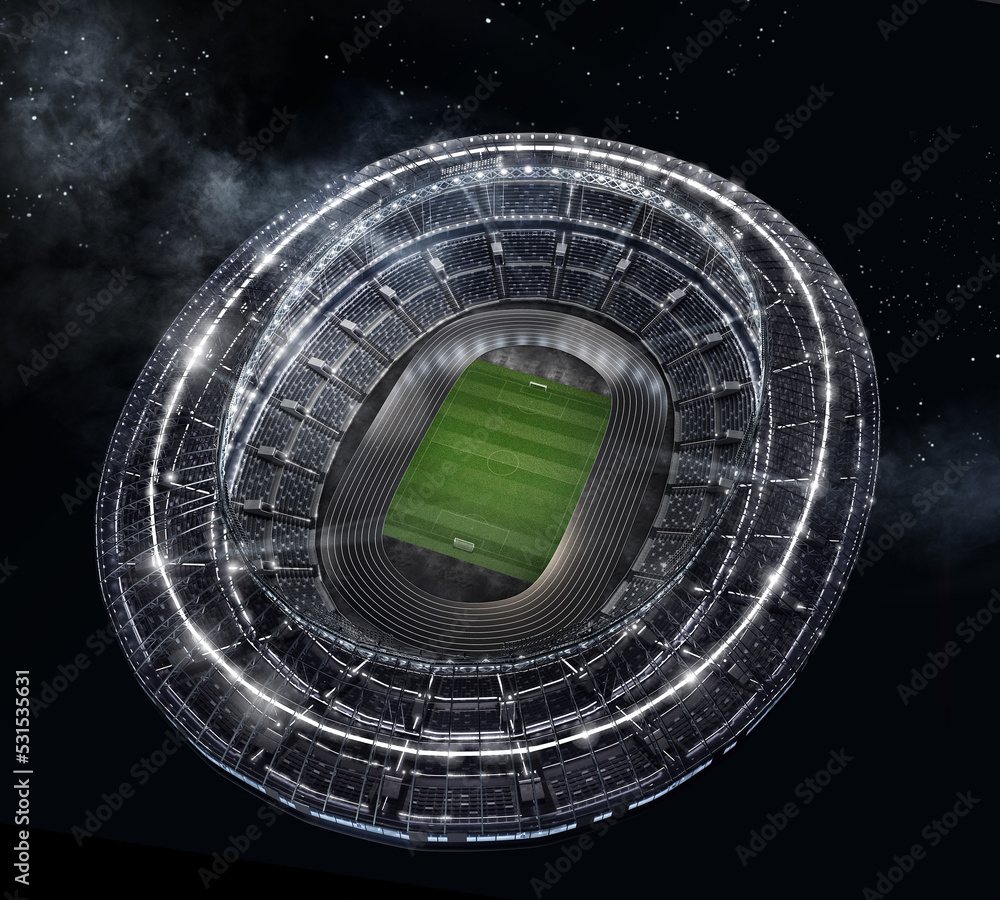 Sport Backgrounds. Soccer stadium. 3d render Stock Illustration | Adobe ...