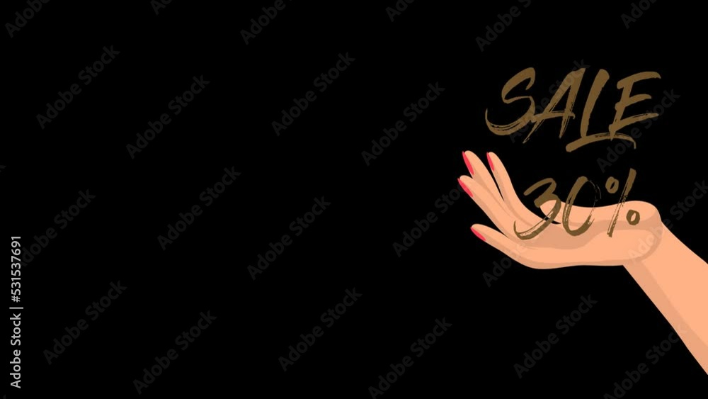 Animated sale banner. Transparent background. Alpha channel. Stock ...