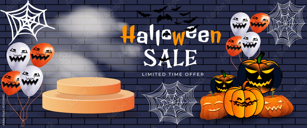 Halloween party background with horror design. Halloween party poster ...