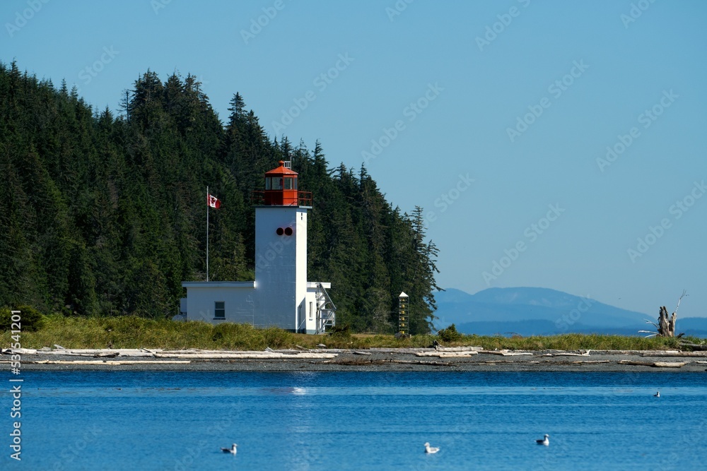 Pulteney Point Lighthouse in the Malcolm Island, British Columbia ...
