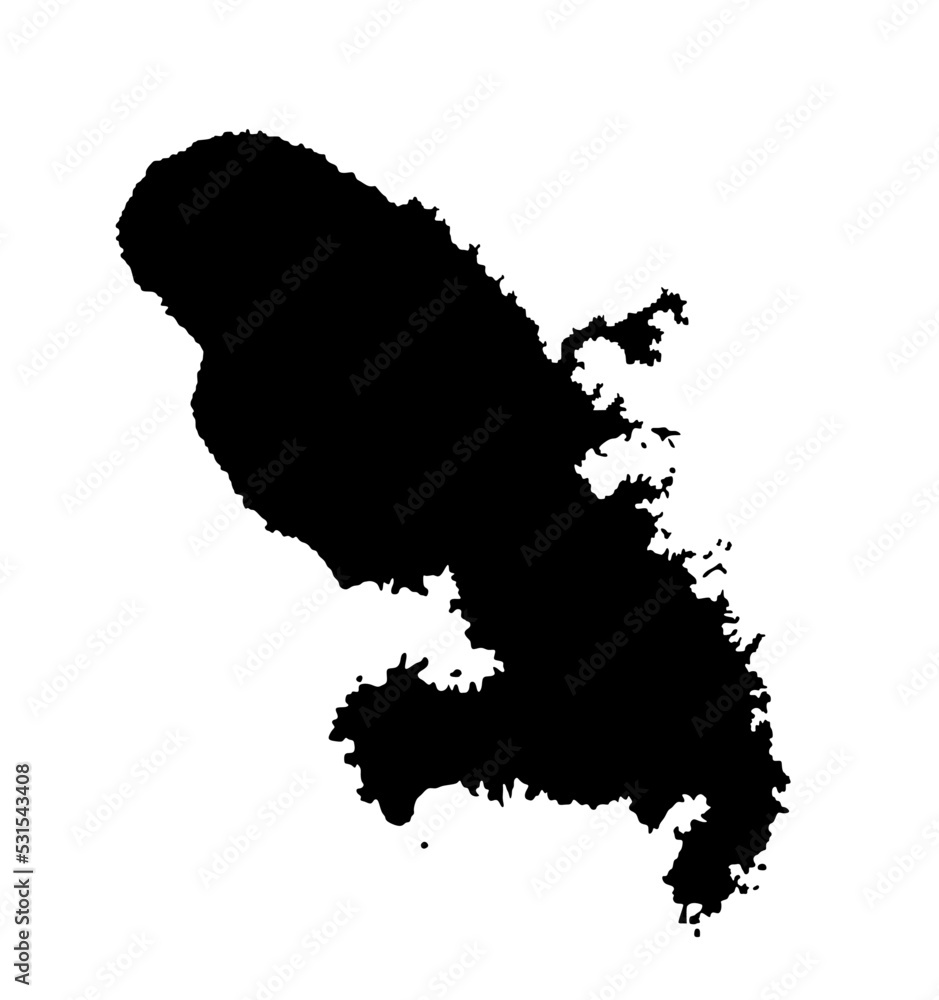 Martinique map vector silhouette illustration isolated on white ...