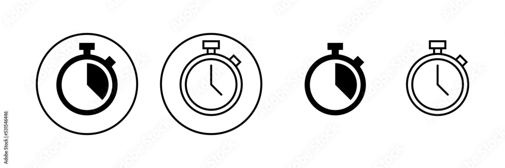 Stopwatch icon vector. Timer sign and symbol. Countdown icon. Period of ...